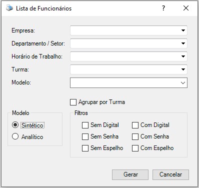 Relatório Lista de Funcionários - Bonzay - Ajuda Online